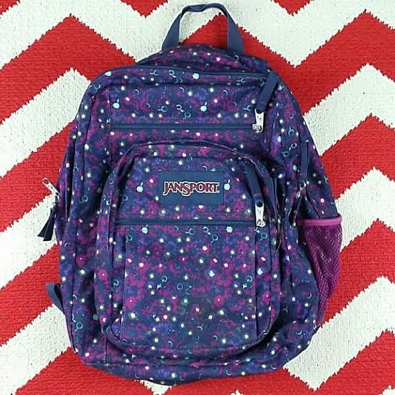 Jansport blue and purple flowers backpack, Women's Fashion, Bags ...