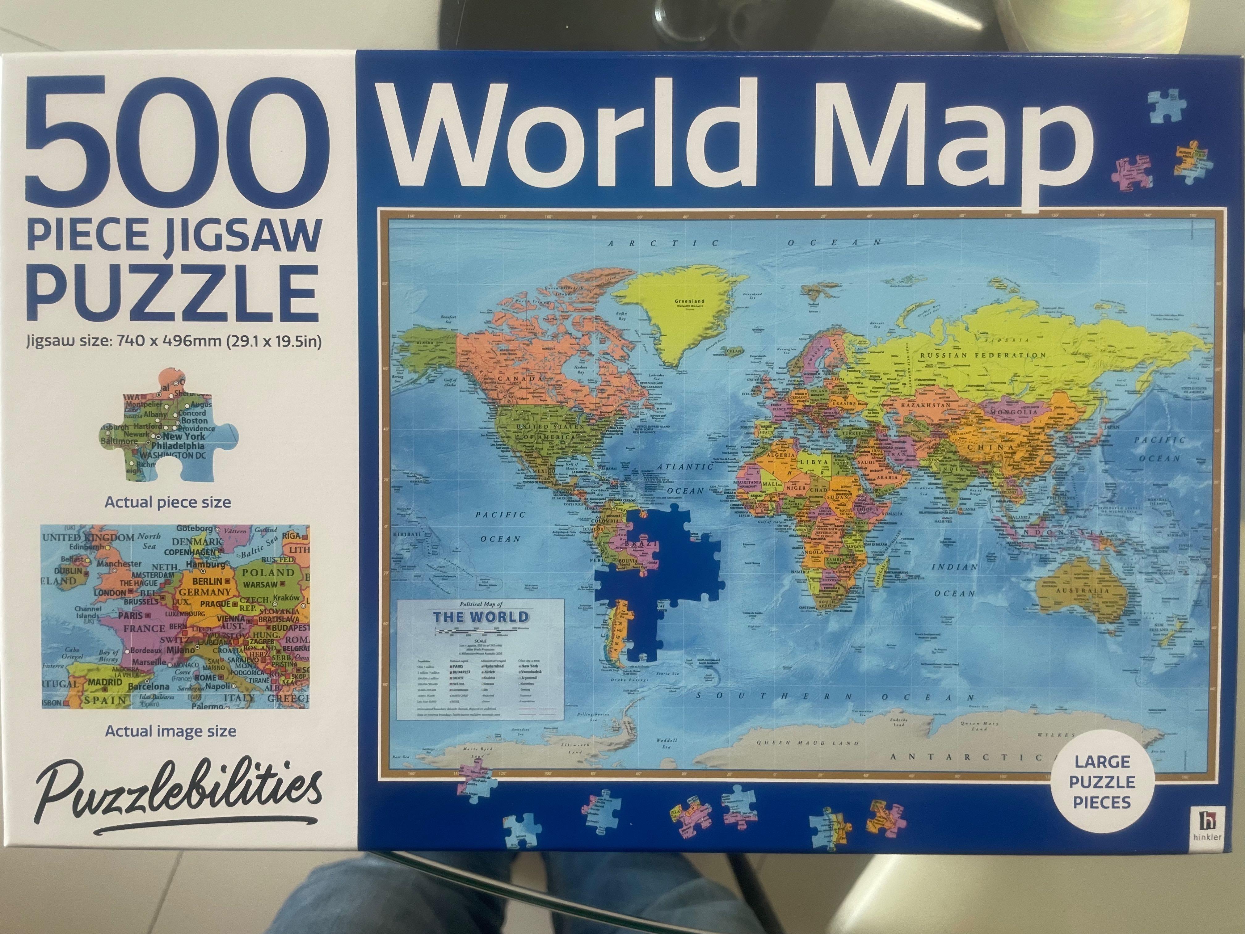 Jigsaw puzzle world map 500 piece, Hobbies & Toys, Toys & Games on ...