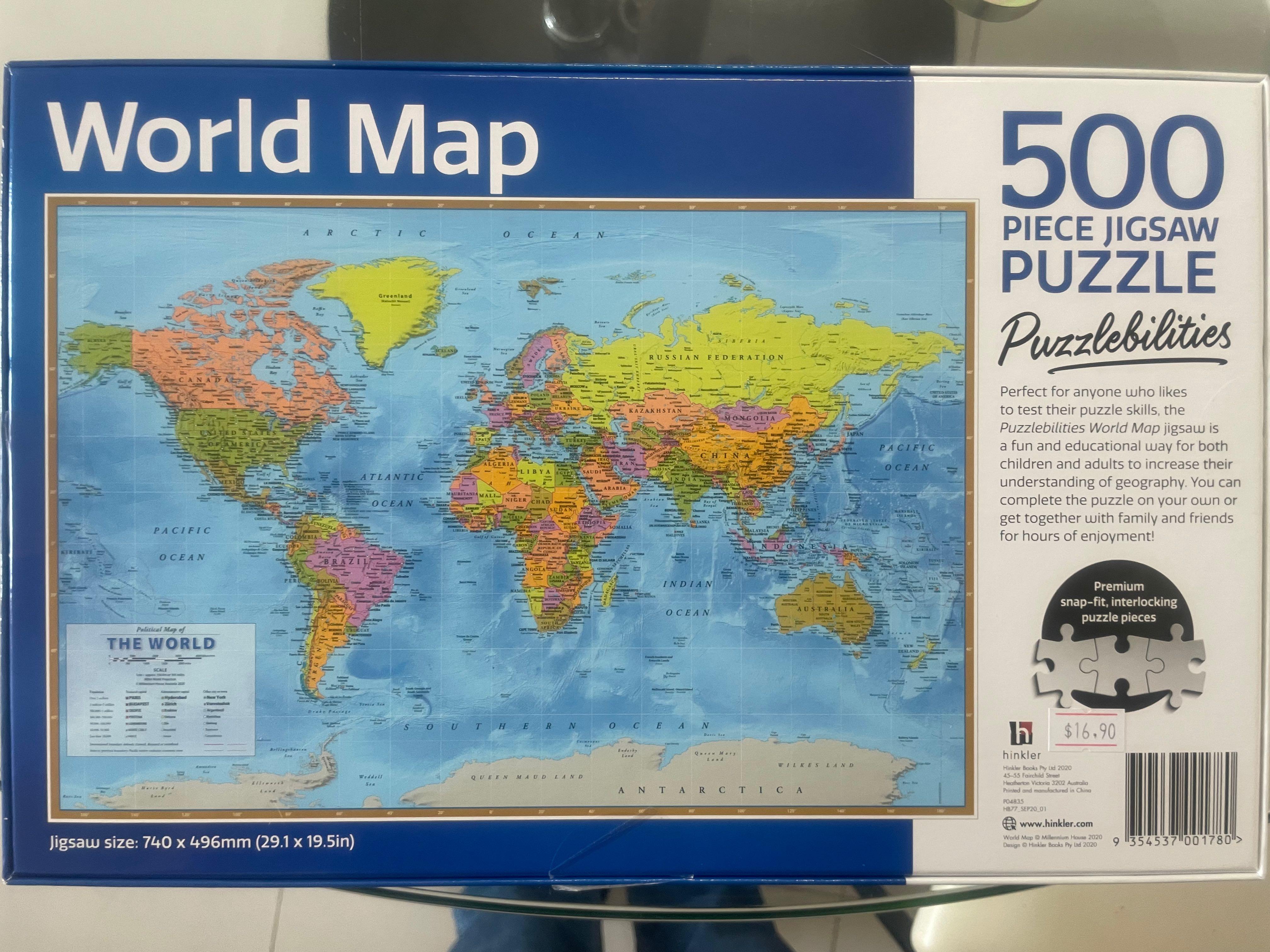Jigsaw puzzle world map 500 piece, Hobbies & Toys, Toys & Games on ...
