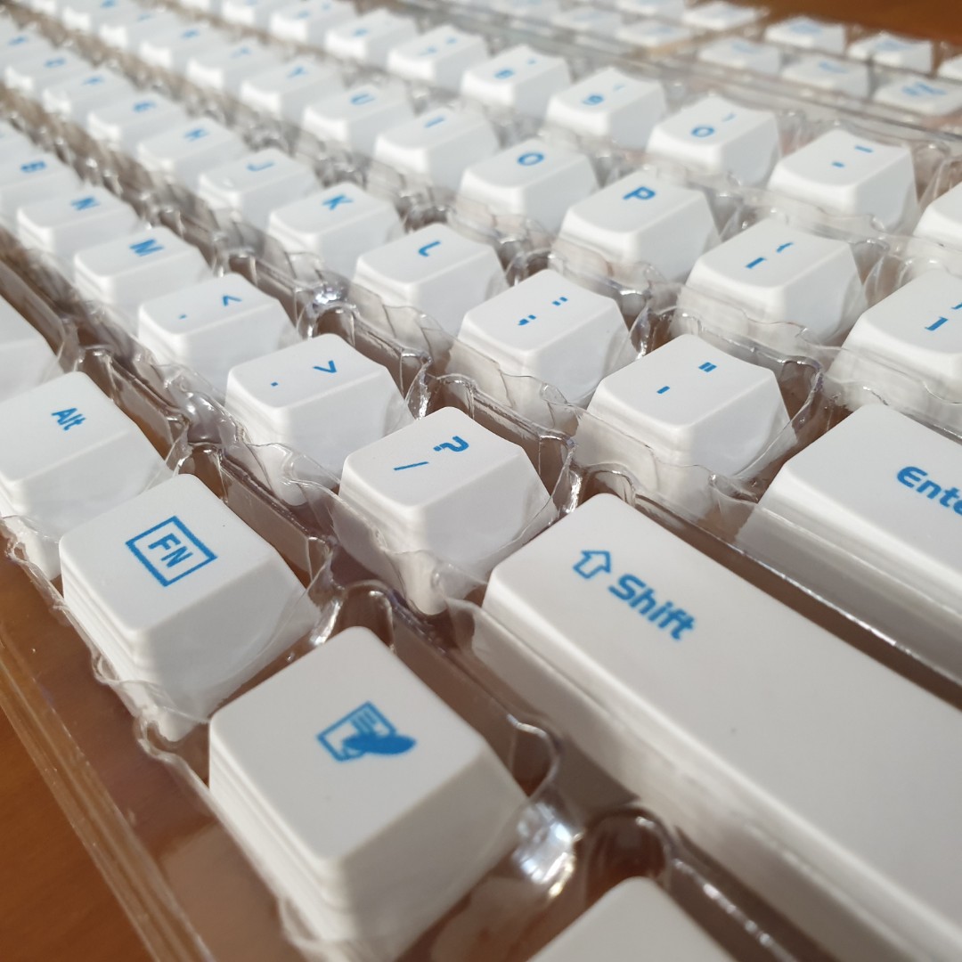 [Keycap] BoW PBT Retro Blue Font Keycaps for Mechanical Keyboard able ...