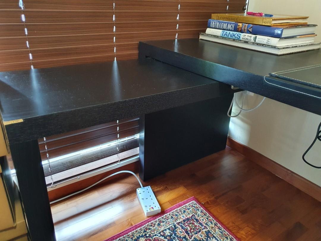 Malm Study Desk with Pull out Panel, Furniture & Home Living, Furniture ...