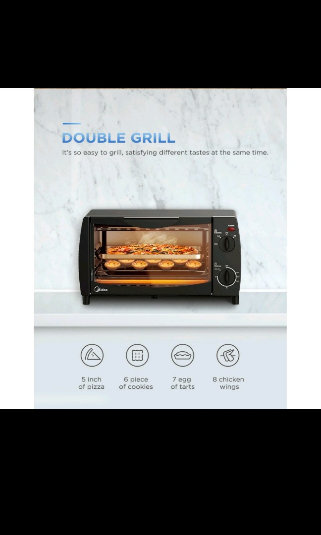 Midea 10l oven toaster MEO-10BDW-BK, TV & Home Appliances, Kitchen ...