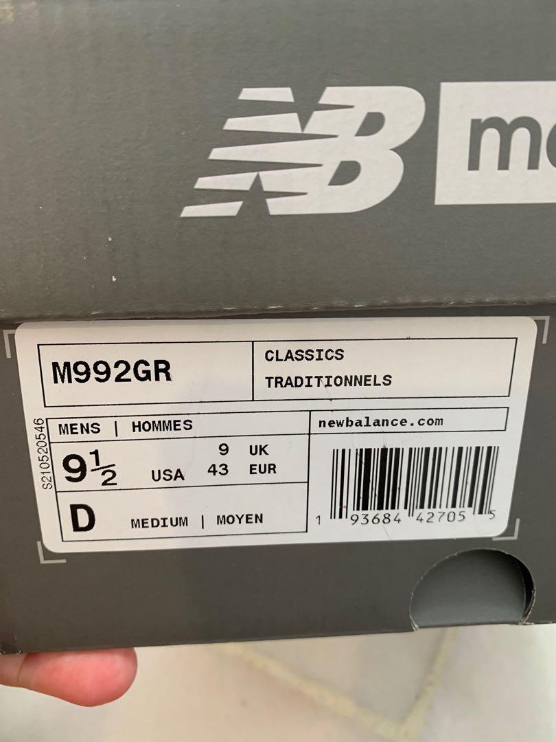 New balance M992GR grey, Men's Fashion, Footwear, Sneakers on Carousell