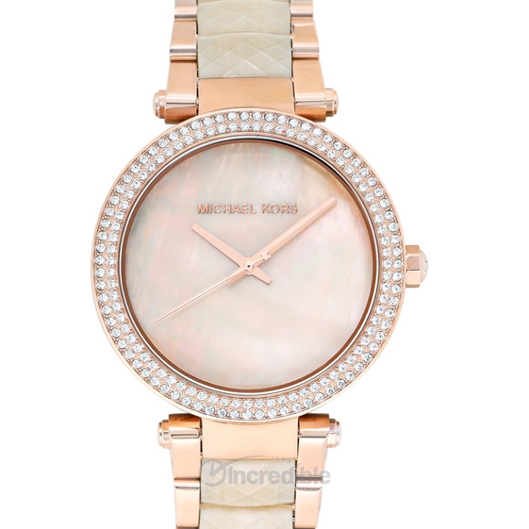 [NEW] Michael Kors Parker Quartz Pink Mother of Pearl Dial Stainless ...