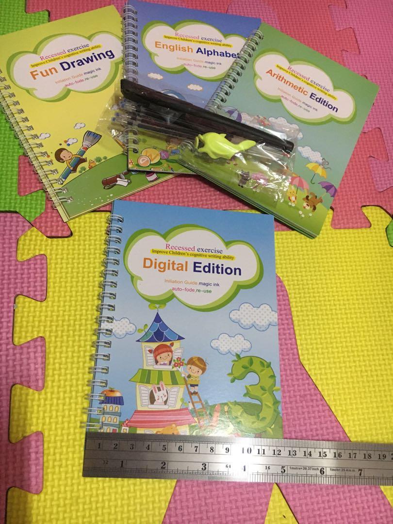 4 Books/Set Reusable Writing Exercise Books for Kids - Set 2, Hobbies ...