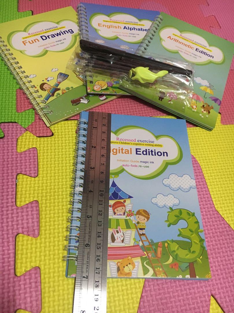 4 Books/Set Reusable Writing Exercise Books for Kids - Set 2, Hobbies ...