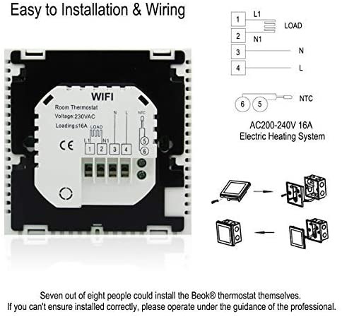 Room Thermostat Underfloor Electrical Heating with Touchscreen & Floor ...