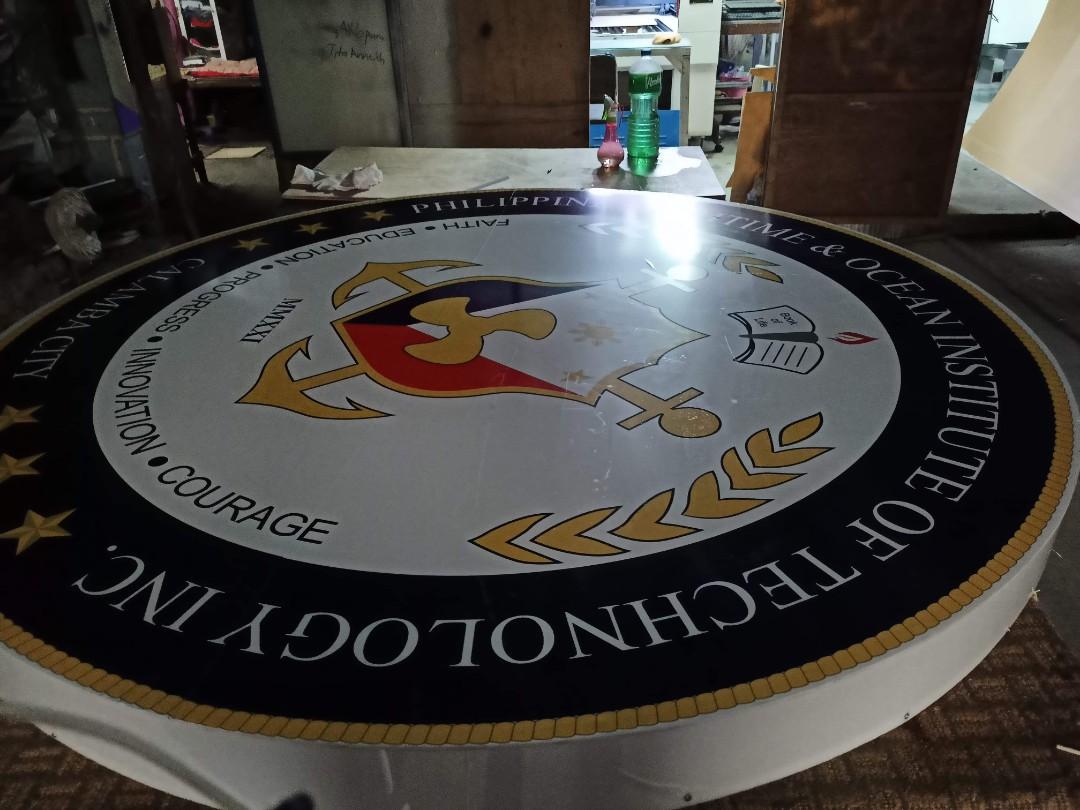 Signage acrylic/build-up/stainless/brass, Furniture & Home Living ...