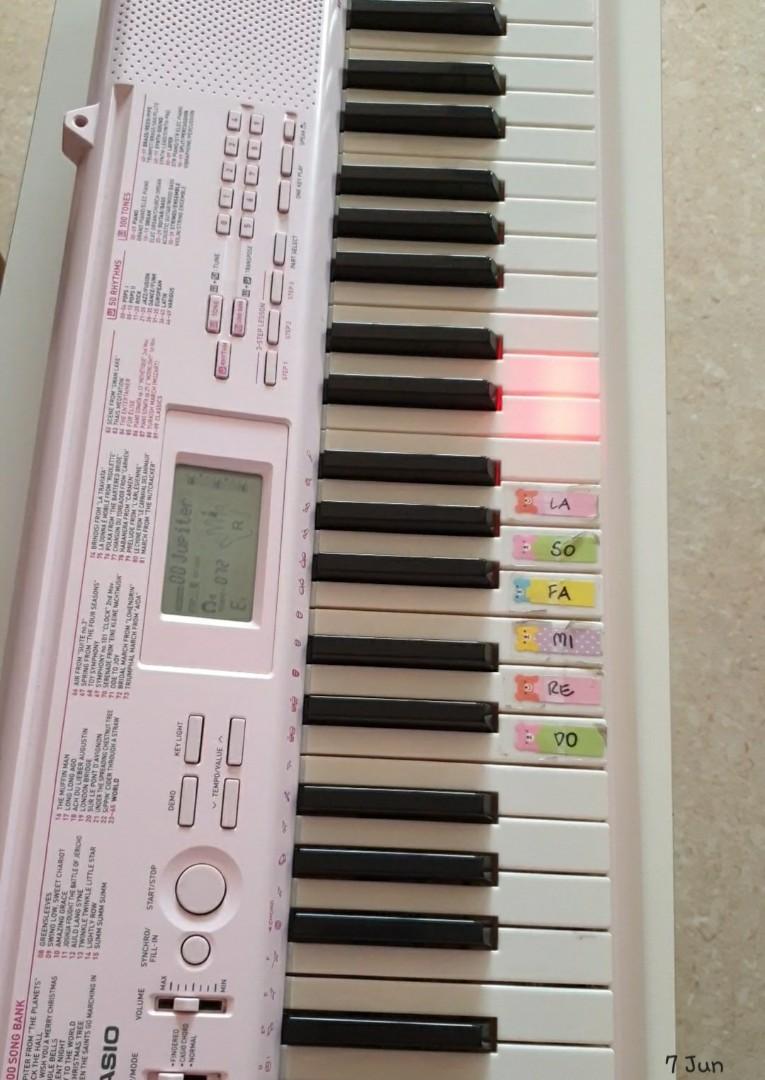 Sweet Pink CASIO LK-127 Digital Piano Key Lighting Keyboard Organ w ...