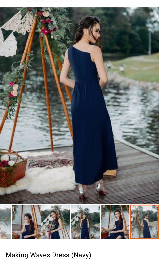 The Thread Theory (Making Waves Navy Dress), Women's Fashion, Dresses ...