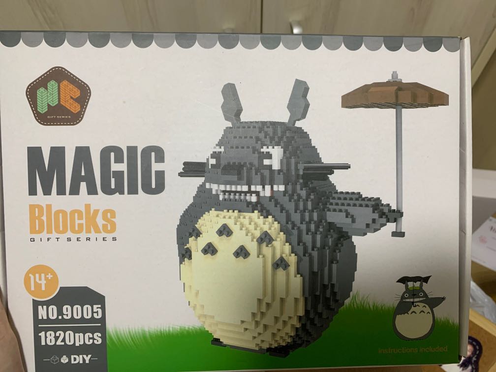 Totoro in blocks, Hobbies & Toys, Toys & Games on Carousell