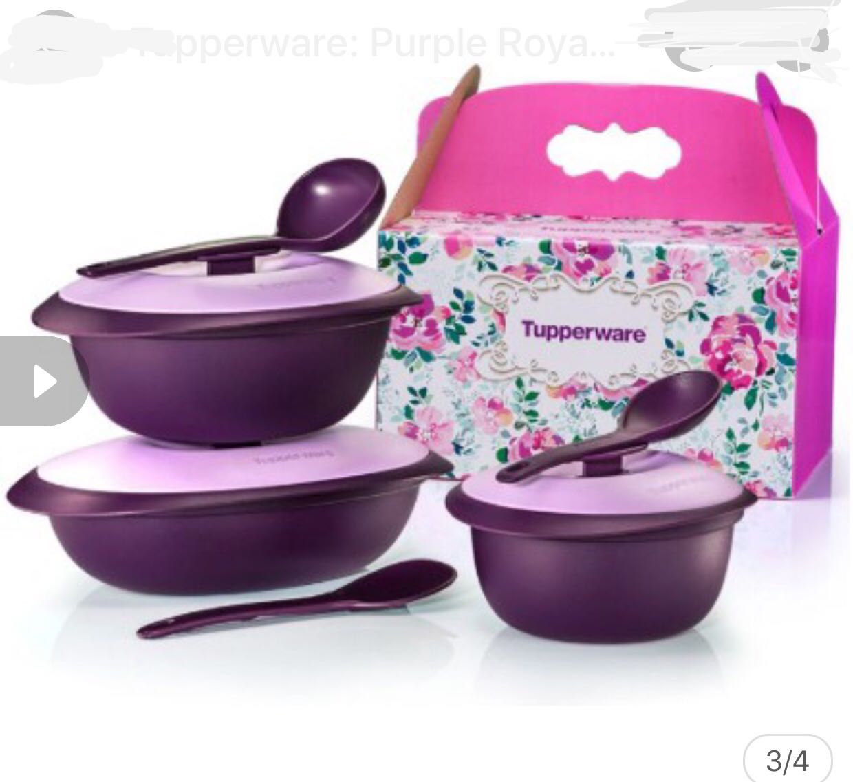Tupperware Royale purple serving set, Everything Else on Carousell