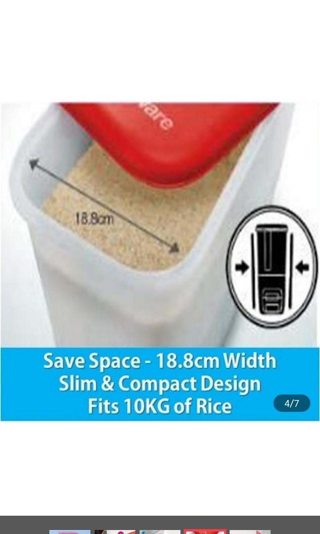Tupperware Smart Rice Dispenser 10KG, TV & Home Appliances, Kitchen ...