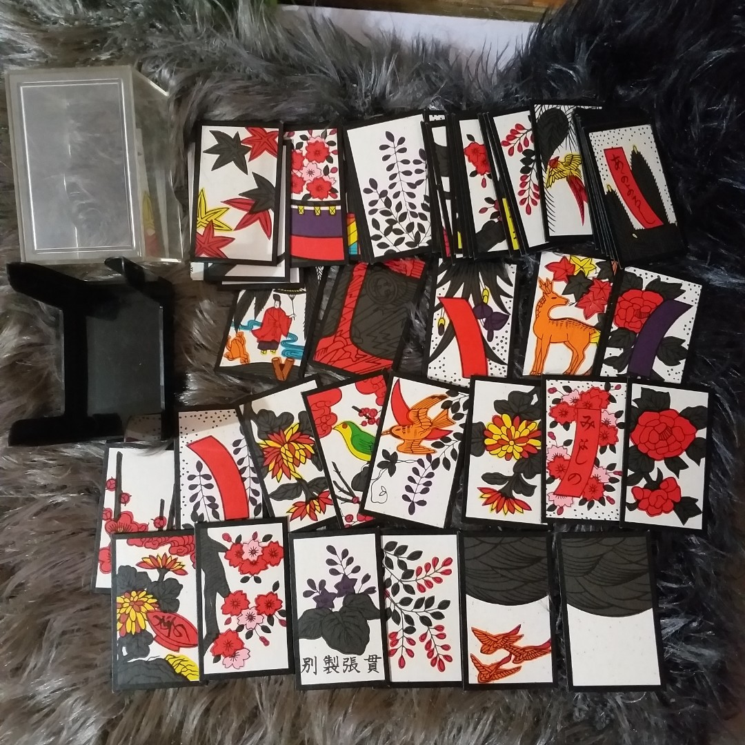Vintage Hanafuda Japanese Playing Cards Nintendo Complete Set 48pcs ...