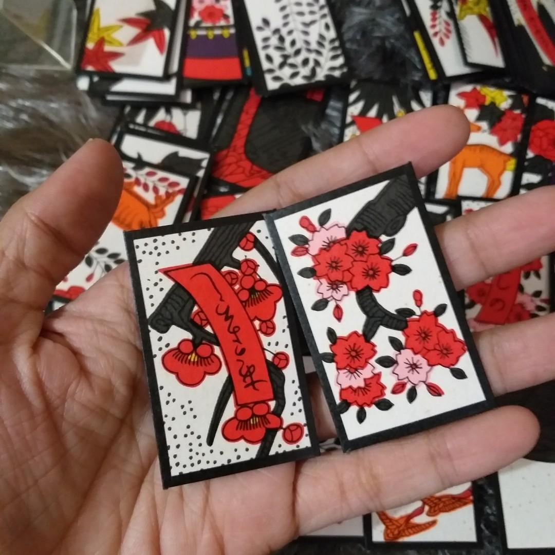 Vintage Hanafuda Japanese Playing Cards Nintendo Complete Set 48pcs ...