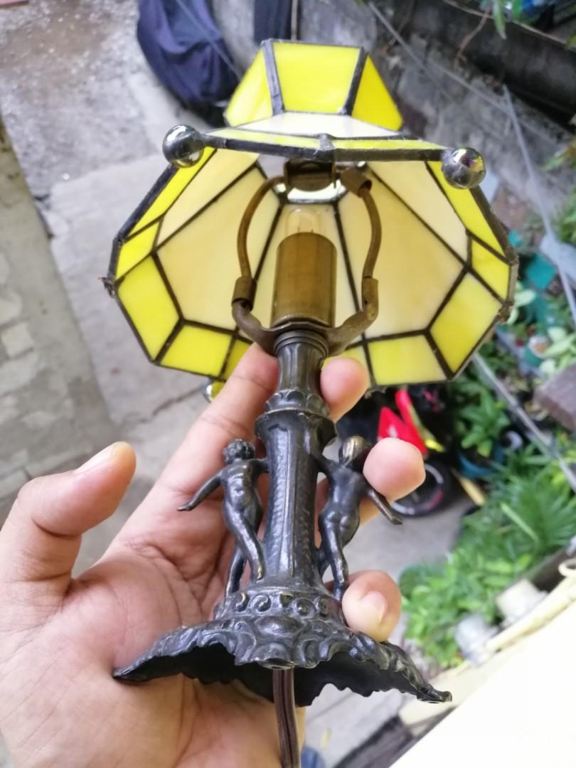 Vintage L&L WMC TIFFA Mini 9883 TAPPED - 1/8 SMALL DESK LAMP STAINED ...