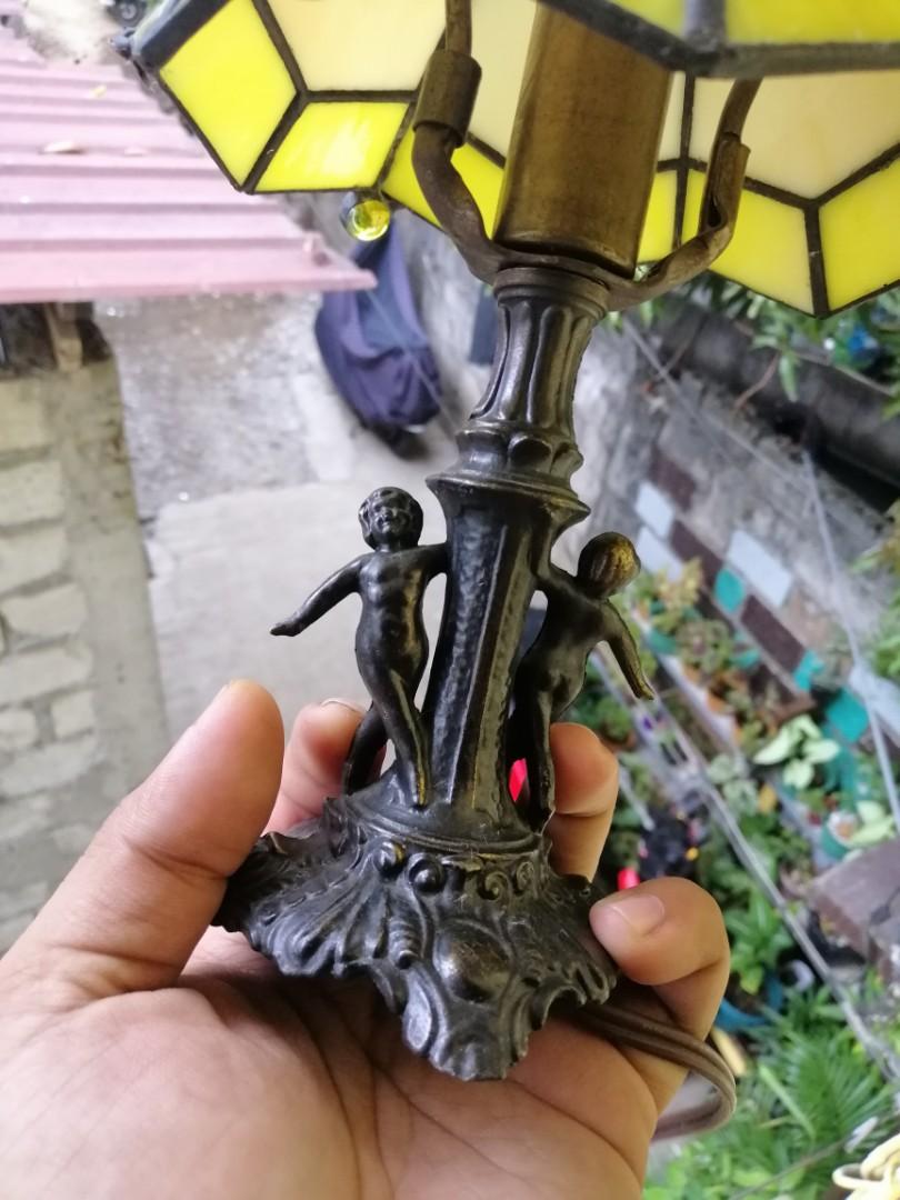 Vintage L&L WMC TIFFA Mini 9883 TAPPED - 1/8 SMALL DESK LAMP STAINED ...