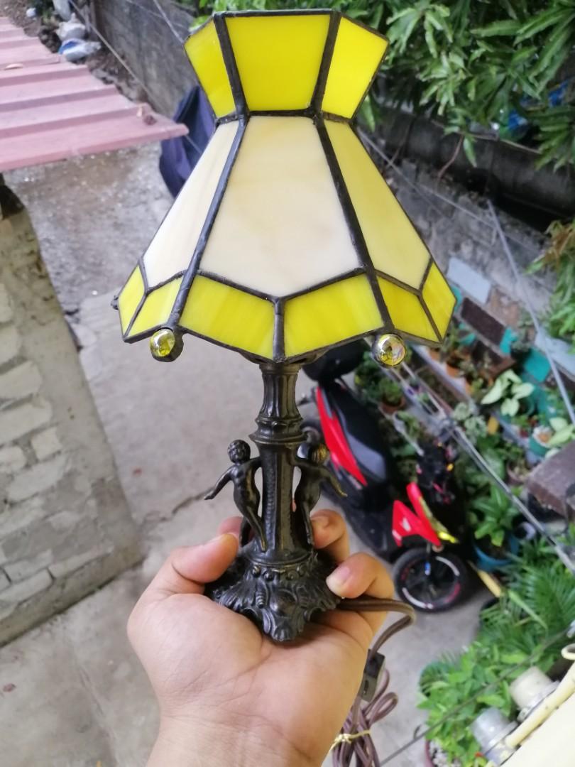 Vintage L&L WMC TIFFA Mini 9883 TAPPED - 1/8 SMALL DESK LAMP STAINED ...