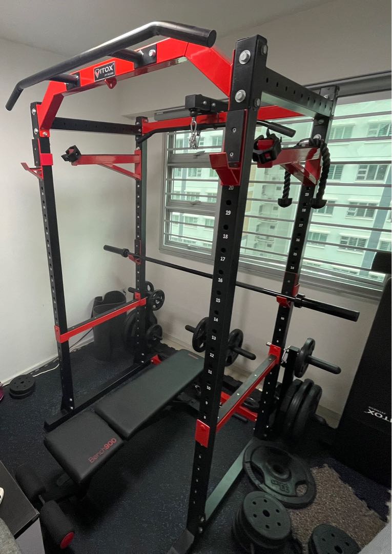 Vitox exercise Rack with Lats cable & tons of accessories, Sports ...