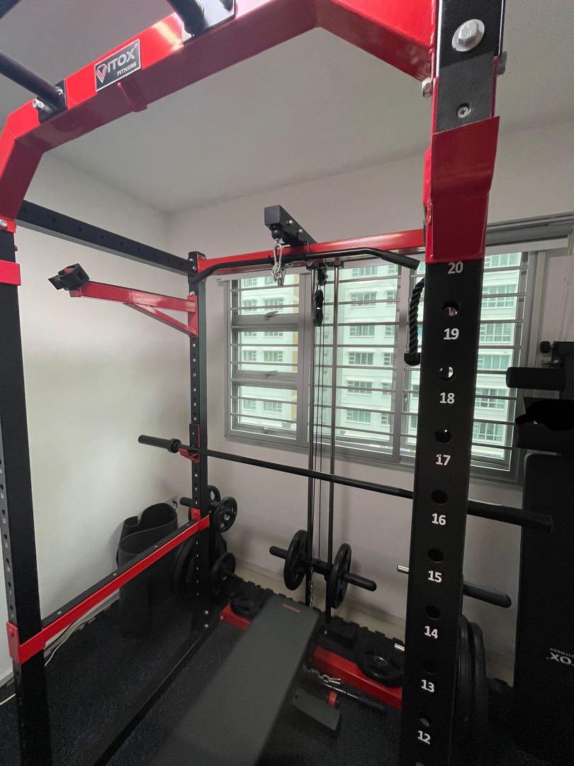 Vitox exercise Rack with Lats cable & tons of accessories, Sports ...
