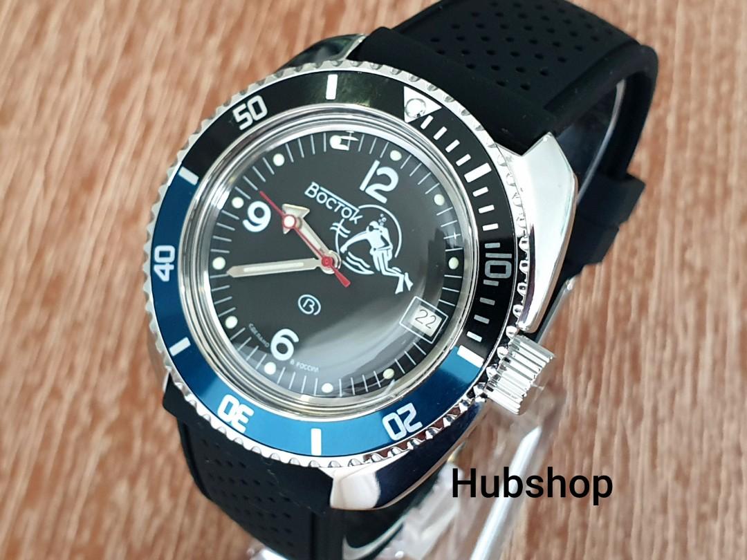 Vostok Amphibia Mod Scuba Dude Automatic Diver 200M. Batman bezel mod ...