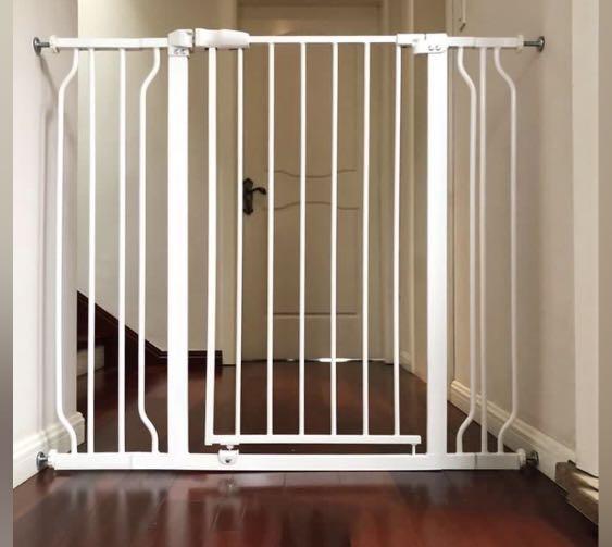 White safety gate with extra extension, Babies & Kids, Baby Nursery ...