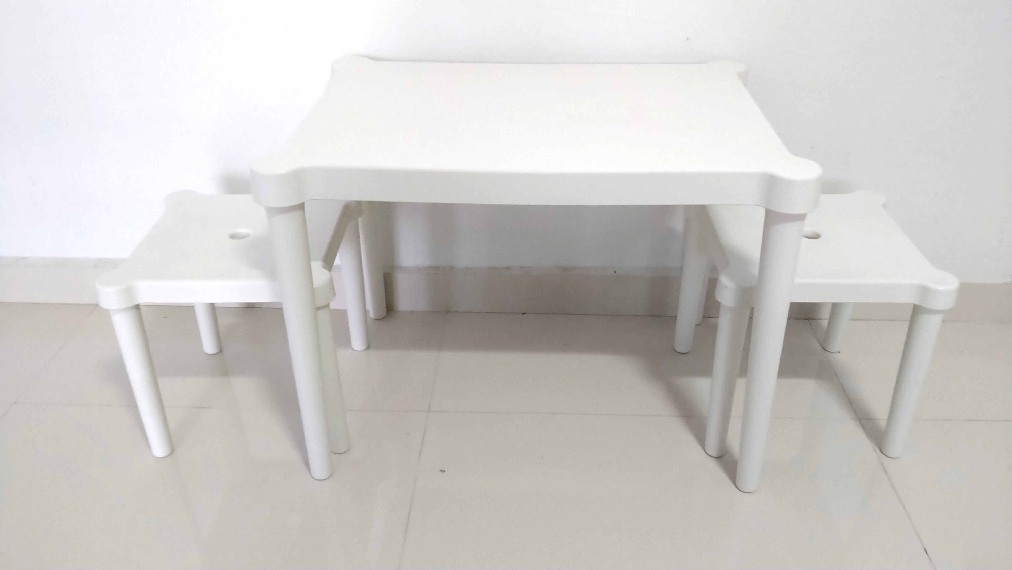 White Study Table & Stools, Babies & Kids, Baby Nursery & Kids ...