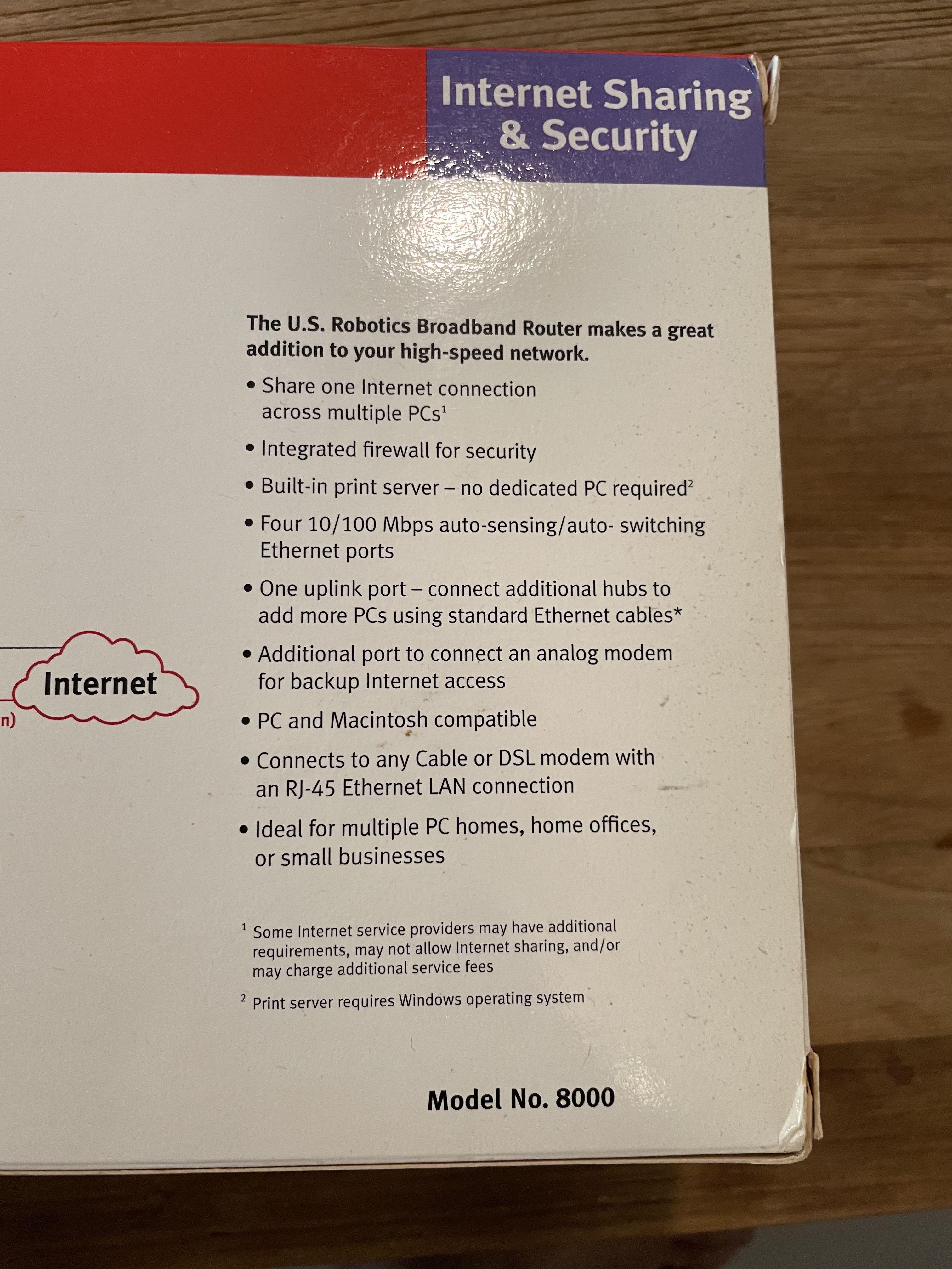U.S. Robotics Broadband Router Model 8000, Computers & Tech, Office ...