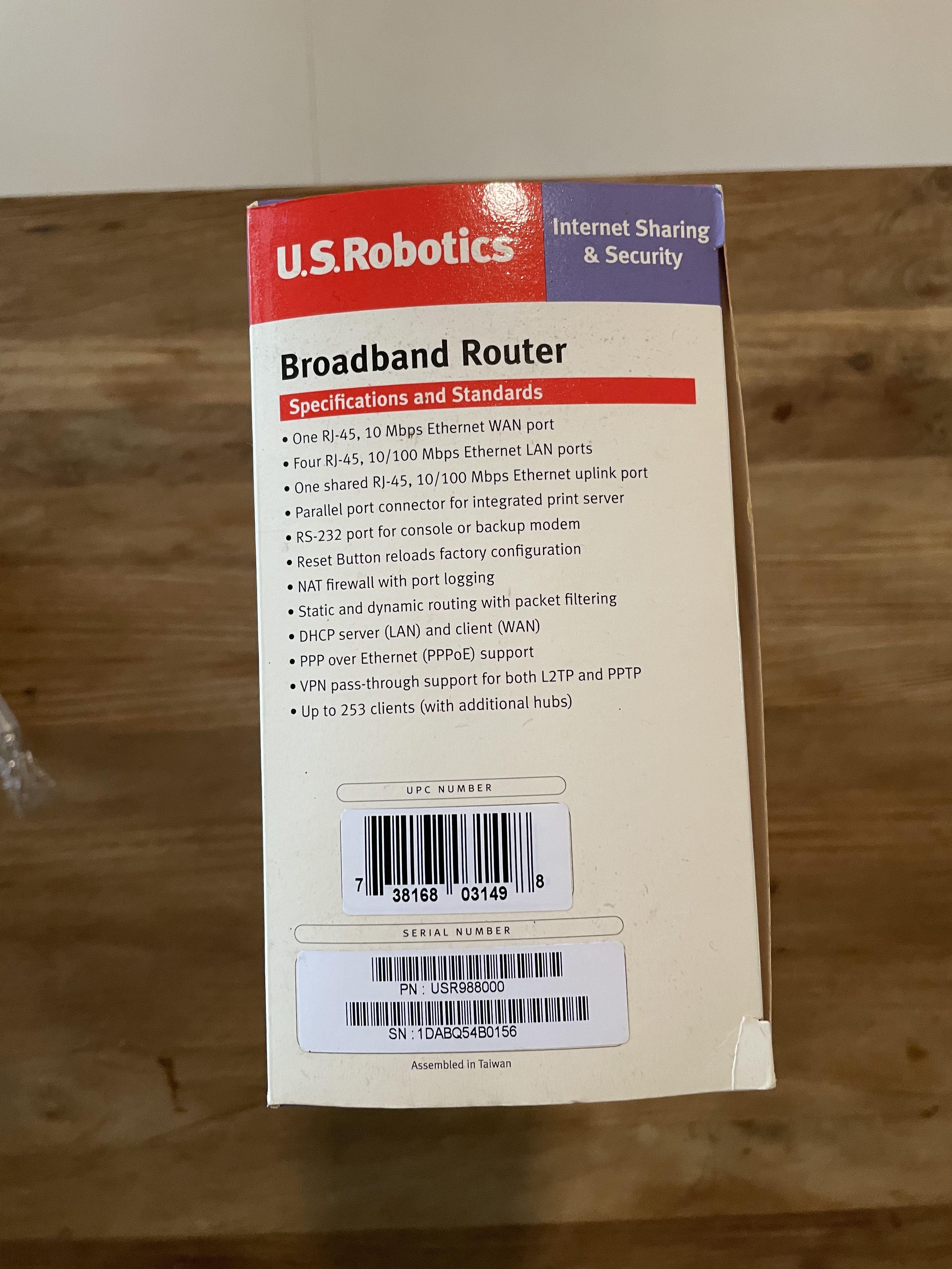 U.S. Robotics Broadband Router Model 8000, Computers & Tech, Office ...