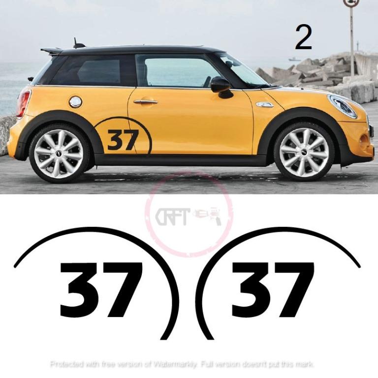 CFS40 Mini Cooper Race No. Number Stiker Sticker Cut Vinyl Decal ...