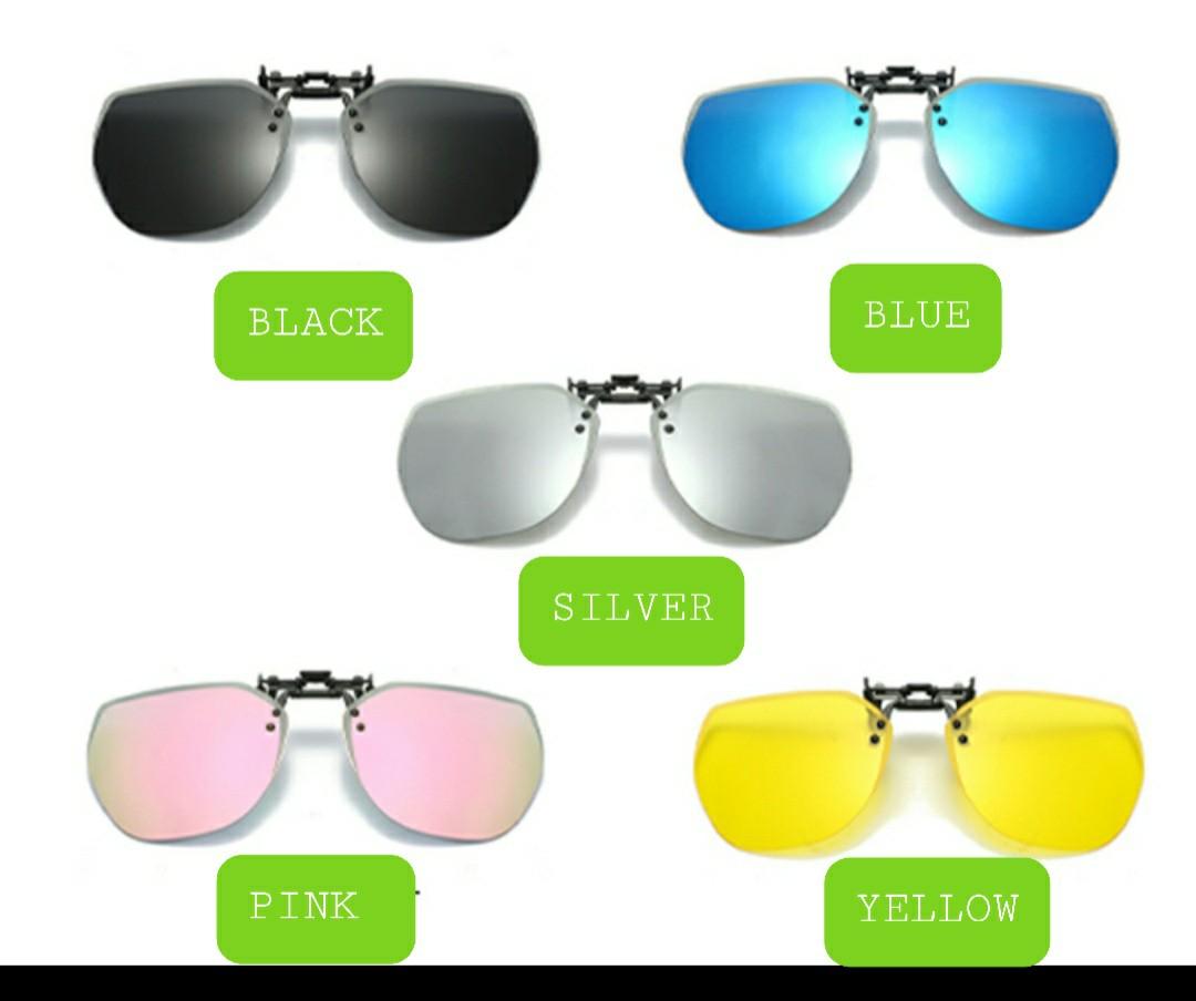 Clip-on Sun shades for glasses. Anti- UVA HD TAC polarized Unisex for ...