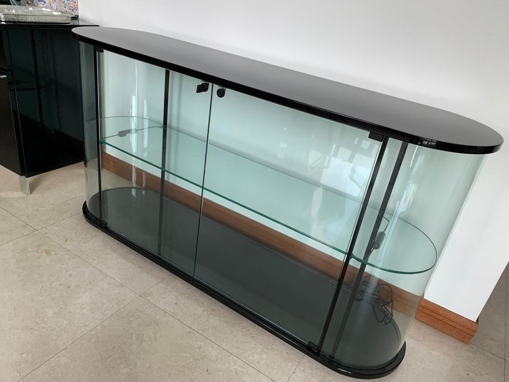 Stylish Curved Glass Display Cabinet, Furniture & Home Living ...