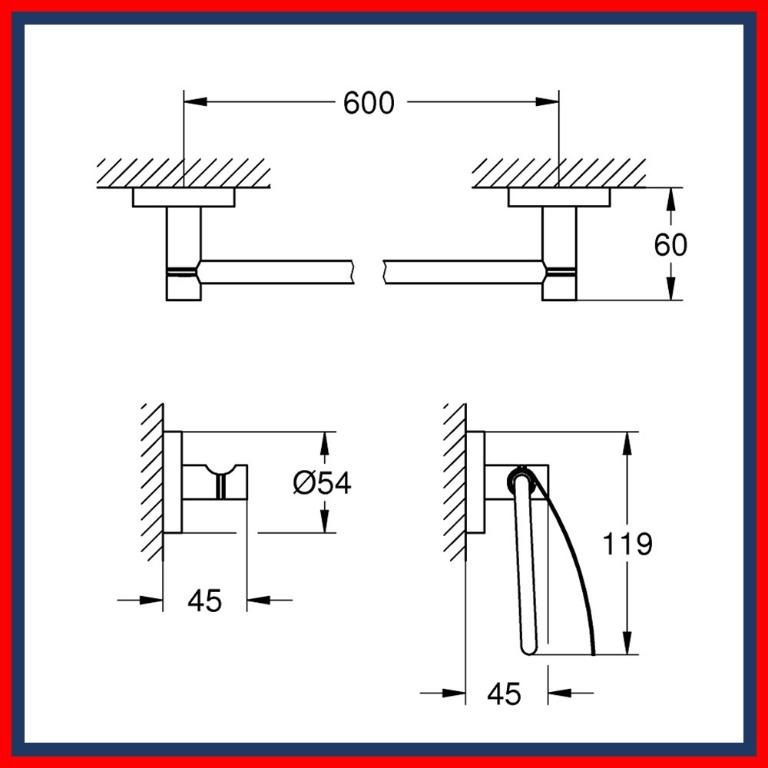 Grohe 40775001 Essentials Guest Restroom Accessories Set 3-In-1 ...