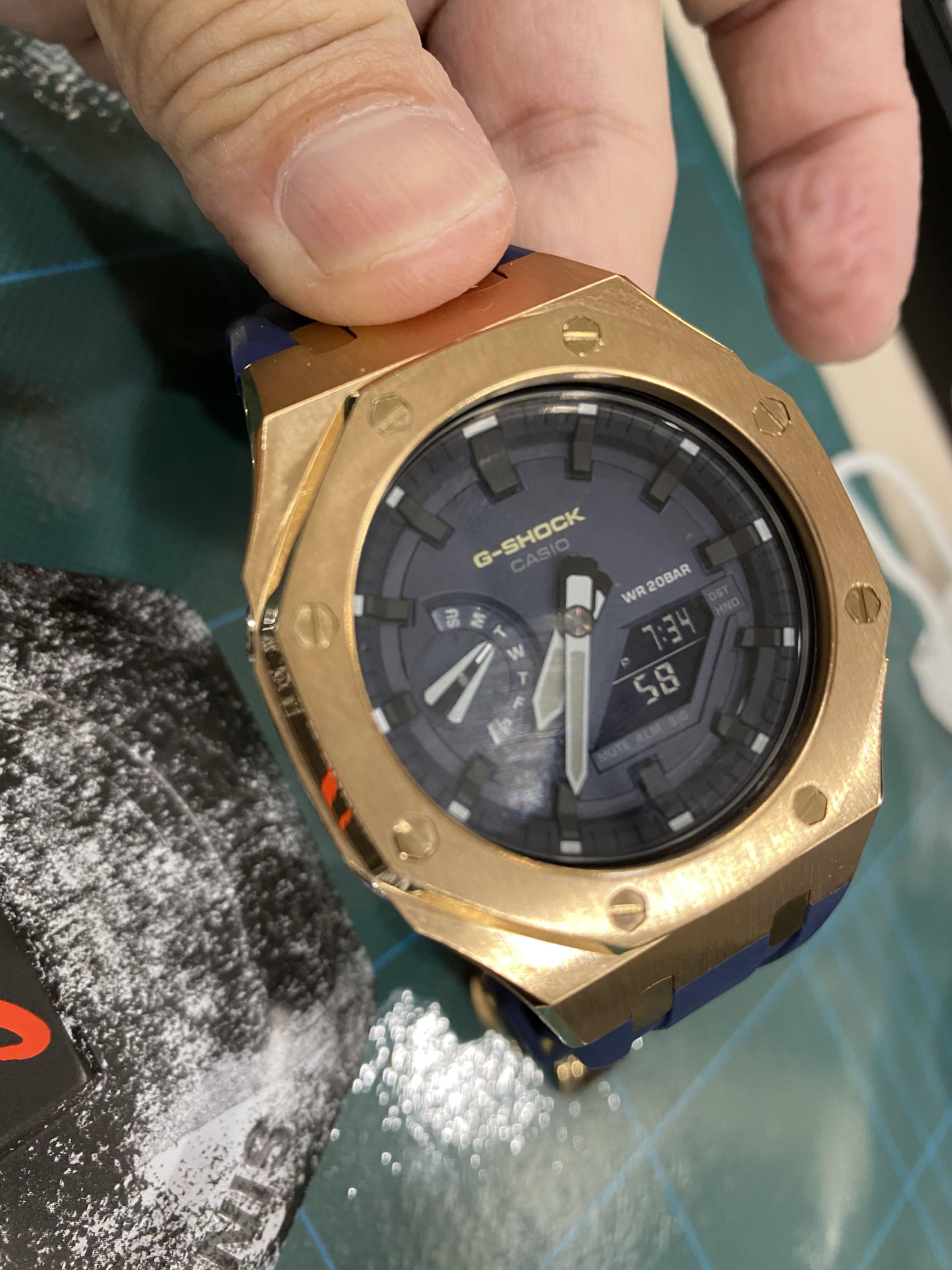 Gshock rosegold design mod ga2100 yellow, Men's Fashion, Watches ...
