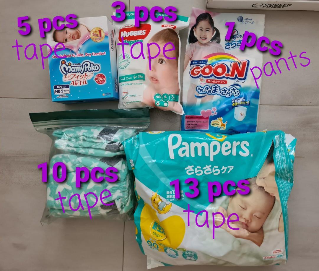 Huggies, Mommypoko, Rascal + Friends & Pampers tape diaper and Goon ...