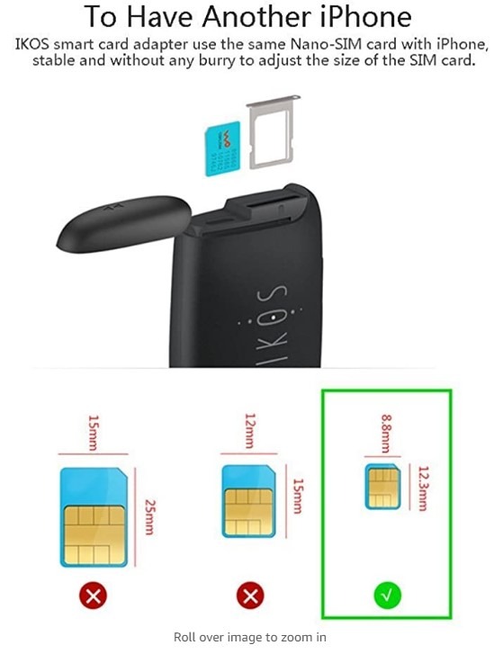 IKOS Bluetooth Dual SIM Adapter Compatible with IOS or Android, Mobile ...