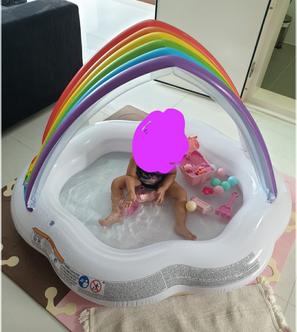 Intex Rainbow Inflatable pool, Babies & Kids, Bathing & Changing ...
