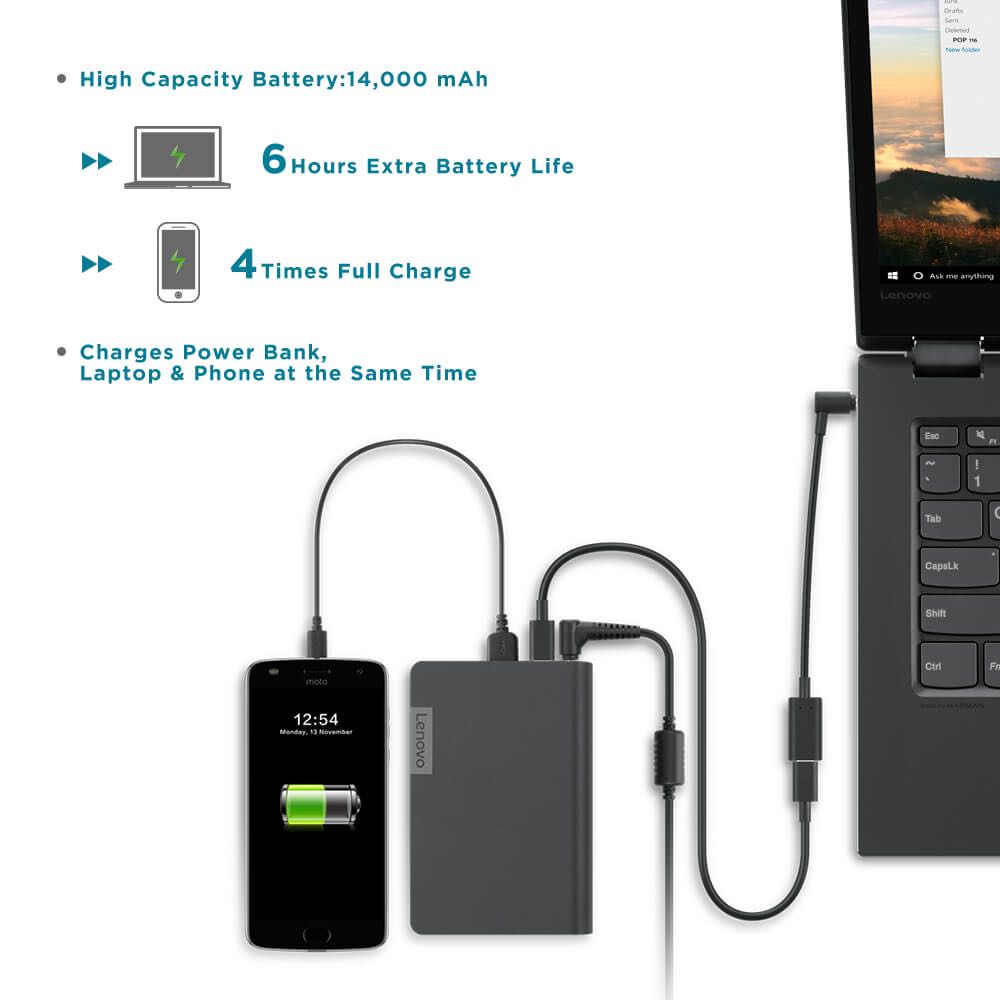 Lenovo USB-C Laptop Power Bank 14000mAh, Mobile Phones & Gadgets ...