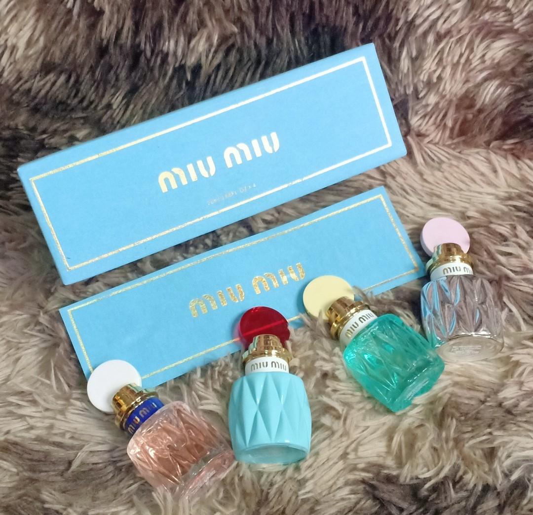 Miu miu miniature set, Beauty & Personal Care, Fragrance & Deodorants ...