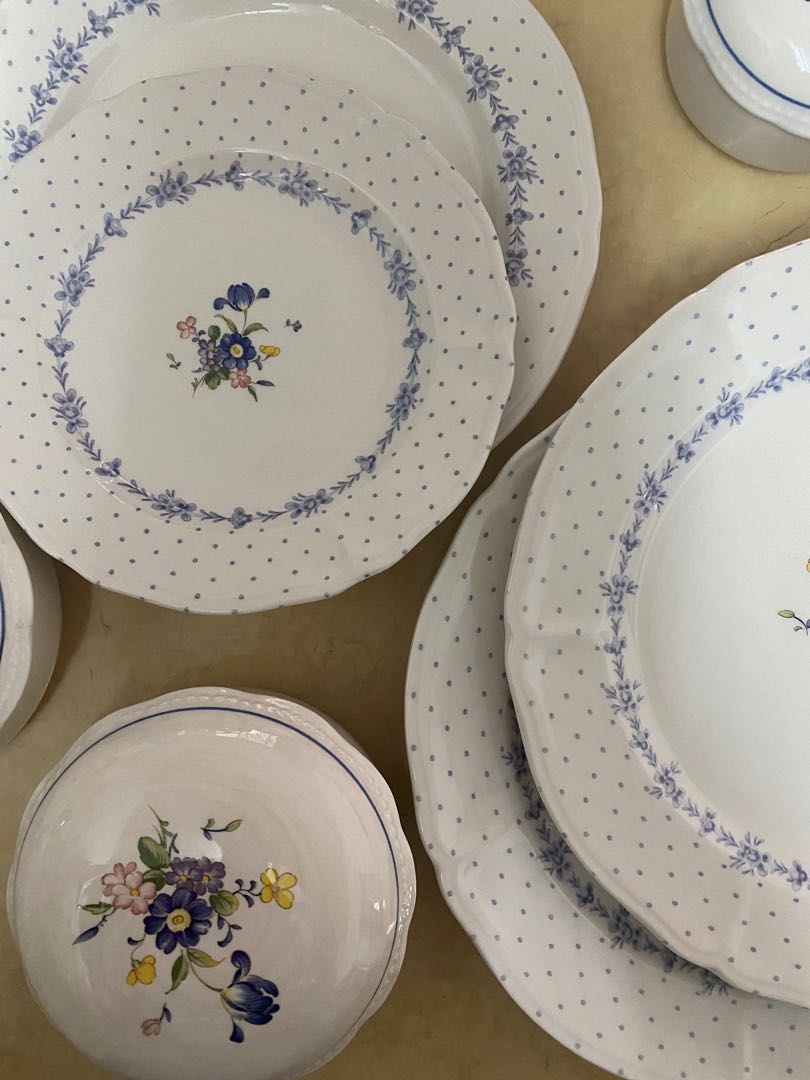OCERA Floral plates set, Furniture & Home Living, Kitchenware ...