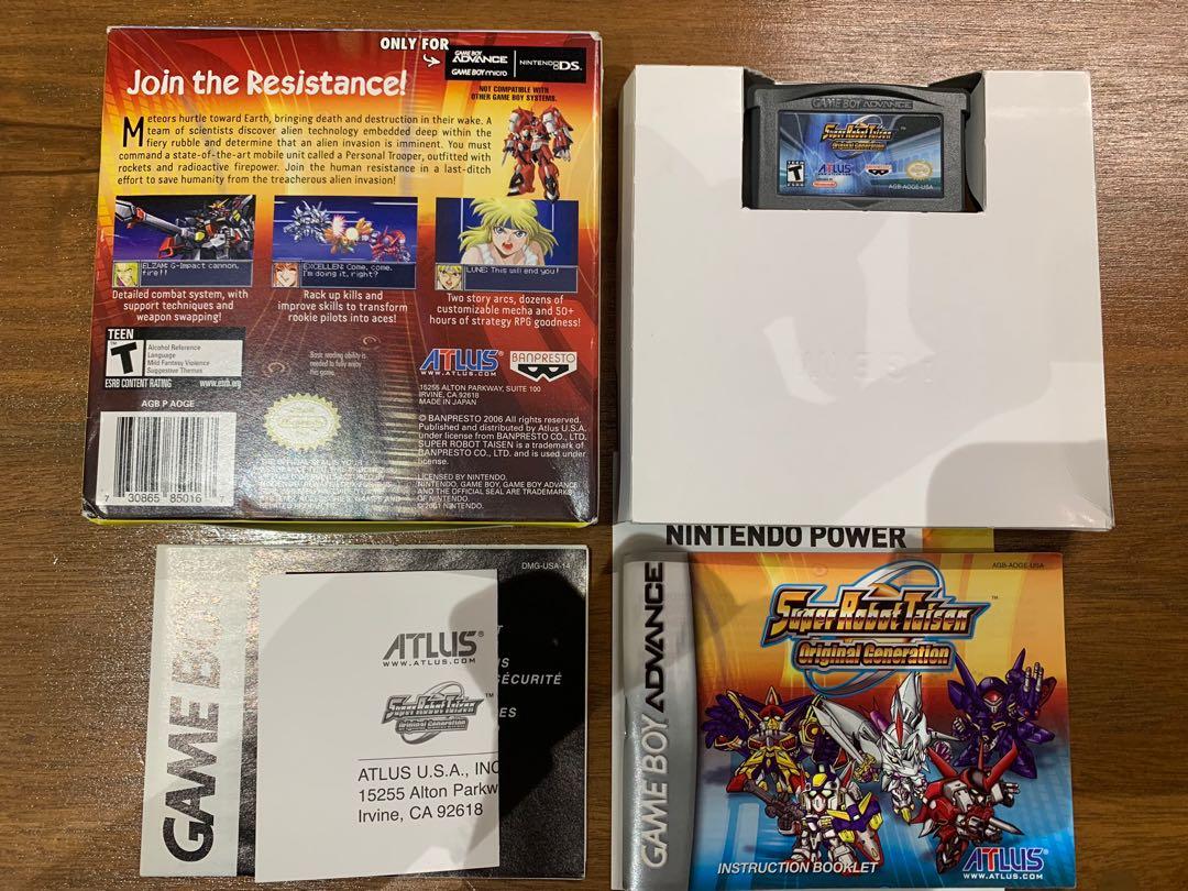 Original Super Robot Taisen Gameboy Advance GBA Cart, Video Gaming ...