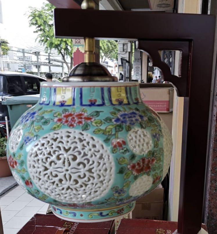 Peranakan Table Lamps, Furniture & Home Living, Lighting & Fans ...