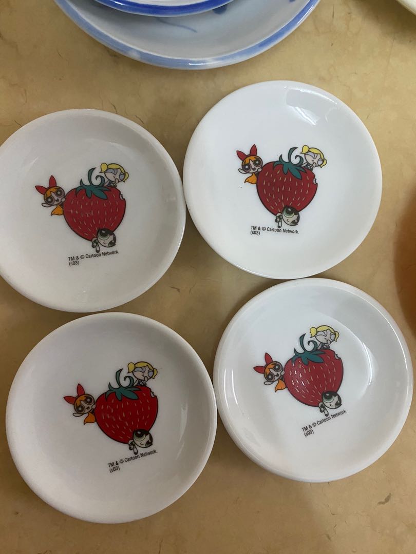 Power puff girls sauce plates, Furniture & Home Living, Kitchenware ...