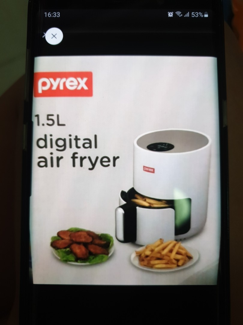 Pyrex 1.5L digital air fryer, Everything Else on Carousell