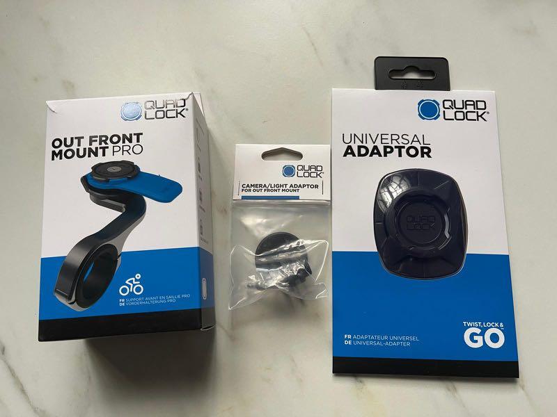 Quadlock Out Front Mount Pro + GoPro adapter + Universal Adpater ...