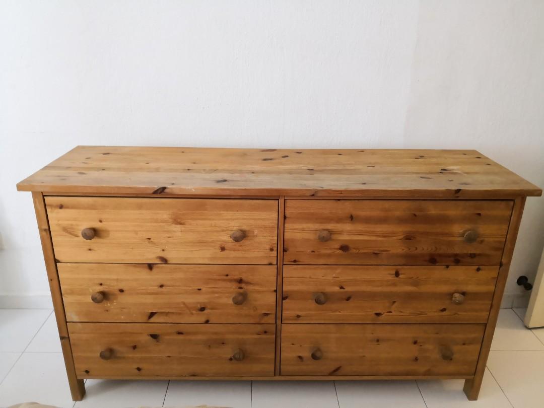 Solid Pine Wood Double Chester Drawers, Furniture & Home Living ...