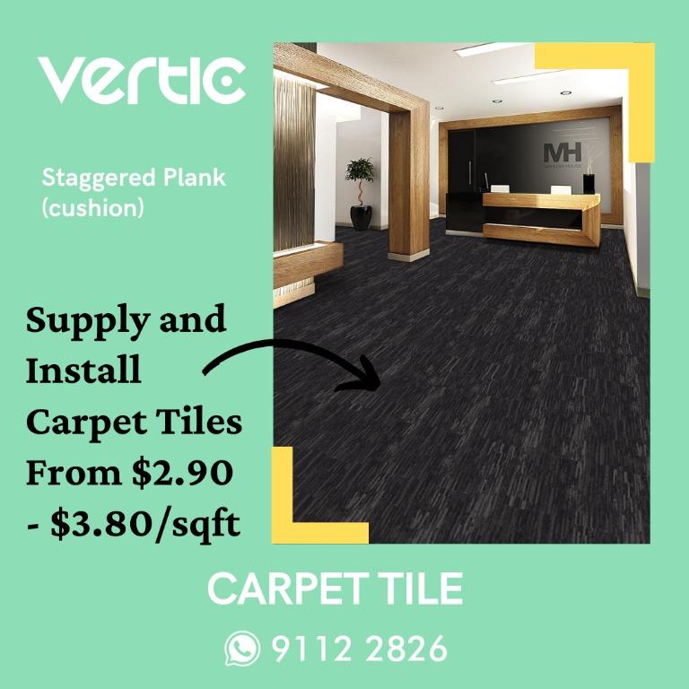 Staggered Plank Carpet Tiles for Home, Office & Commercial, Furniture ...