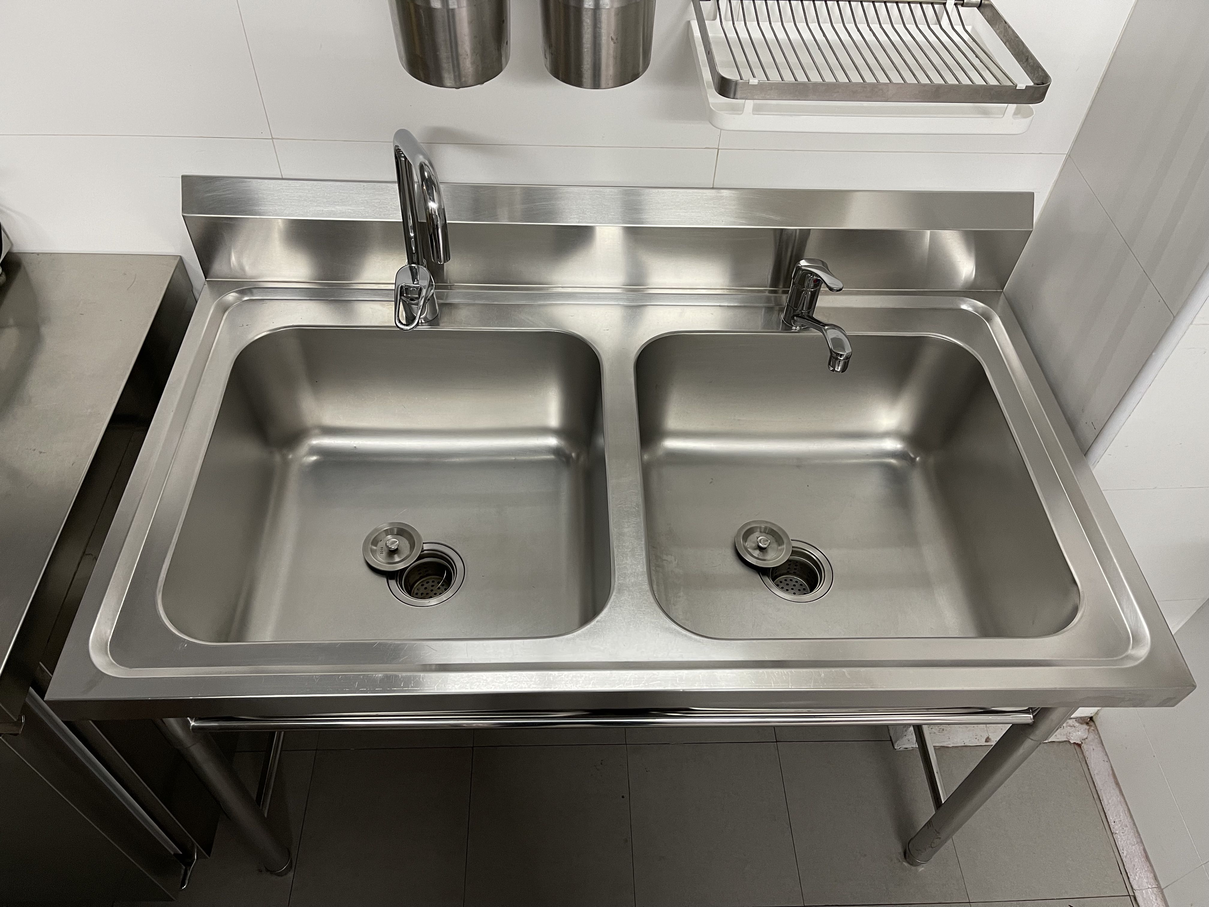 Steel Double Bowl Sink (Taps included), Furniture & Home Living ...