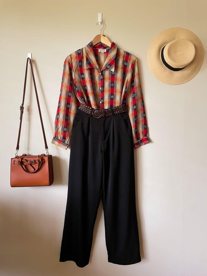 Vintage 70’s Japanese Retro Geometric Op Art Pattern Shirt, Women's ...