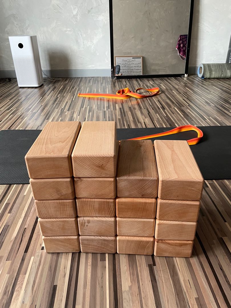 實木瑜伽磚 log hard wood yoga block handstand , 運動產品, 運動與健身, 運動與健身 - 拉伸配件 ...